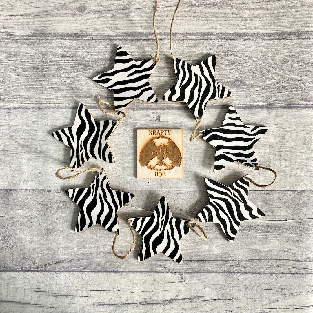 Zebra Bunting, Animal Print Garland, Wooden Zebra Decoration for ...