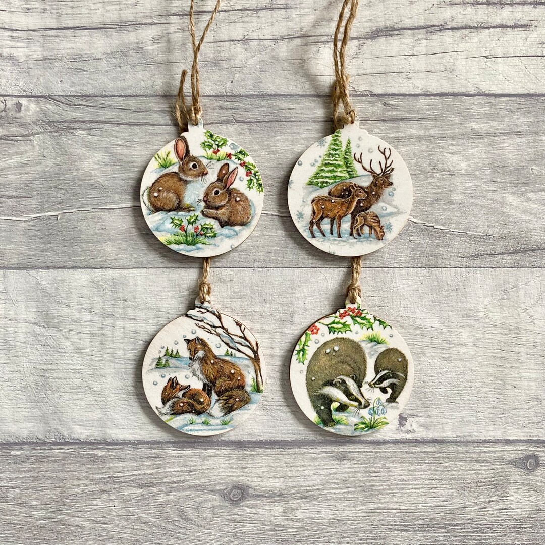 Winter Woodland Animal Decorations, Forest Animal Ornaments for ...