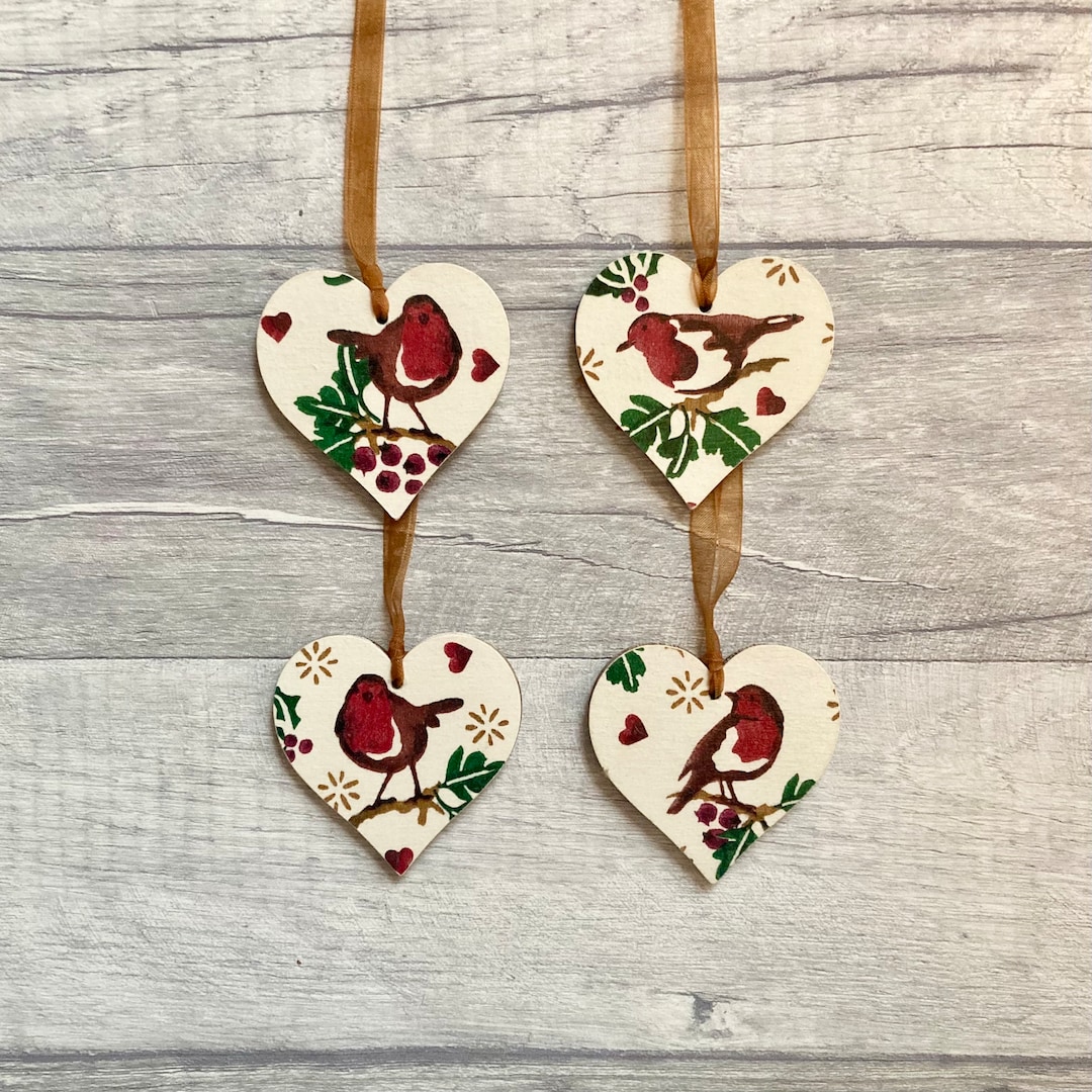 Emma Bridgewater Robin Decorations, Garden Bird Ornaments for Christmas ...