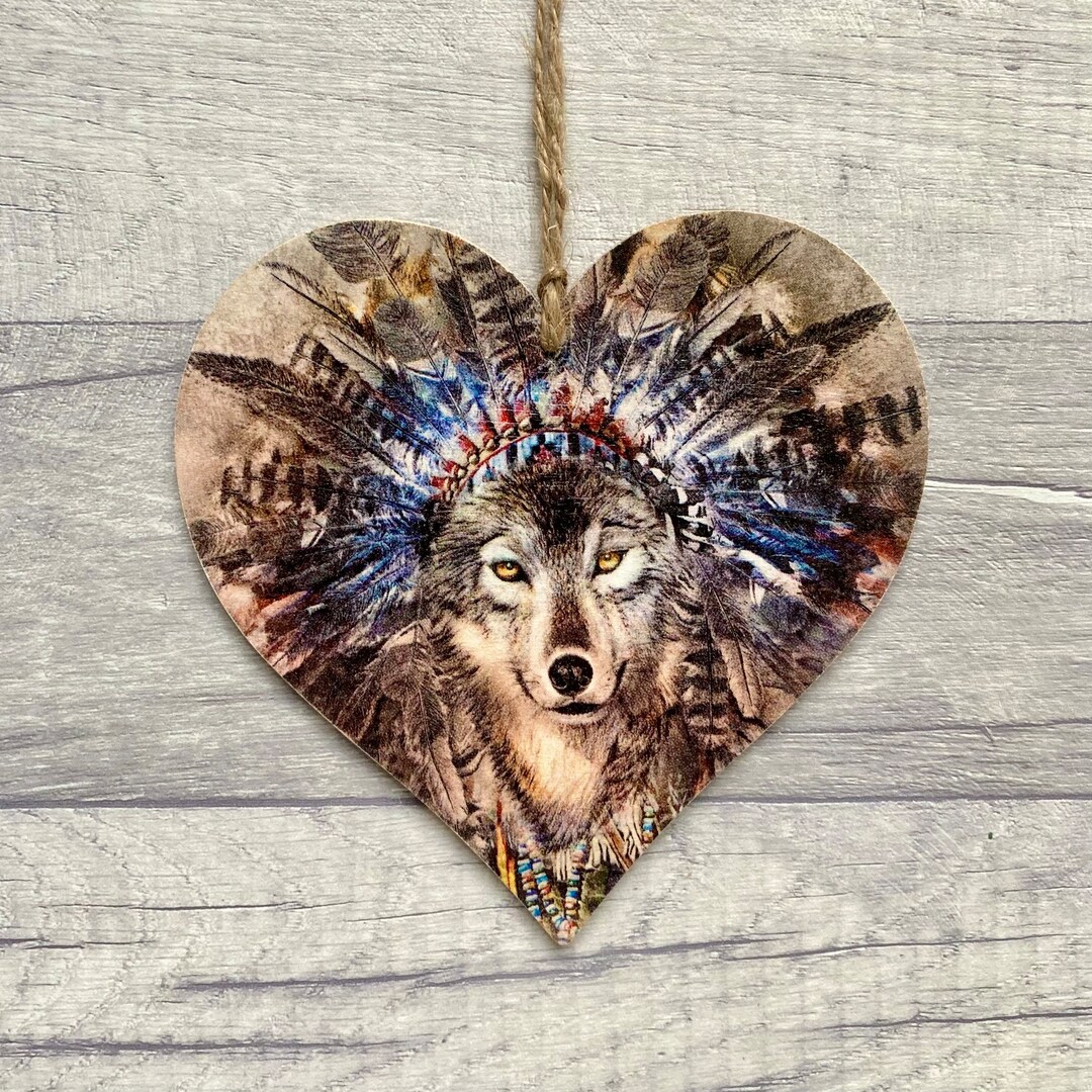 Wolf Decoration, Native American Wall Decor, Wooden Spirit Animal ...