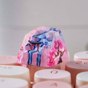 Keycap Cherry Blossom,keycap Torii Gate Natute Artisan,custom Handmade ...