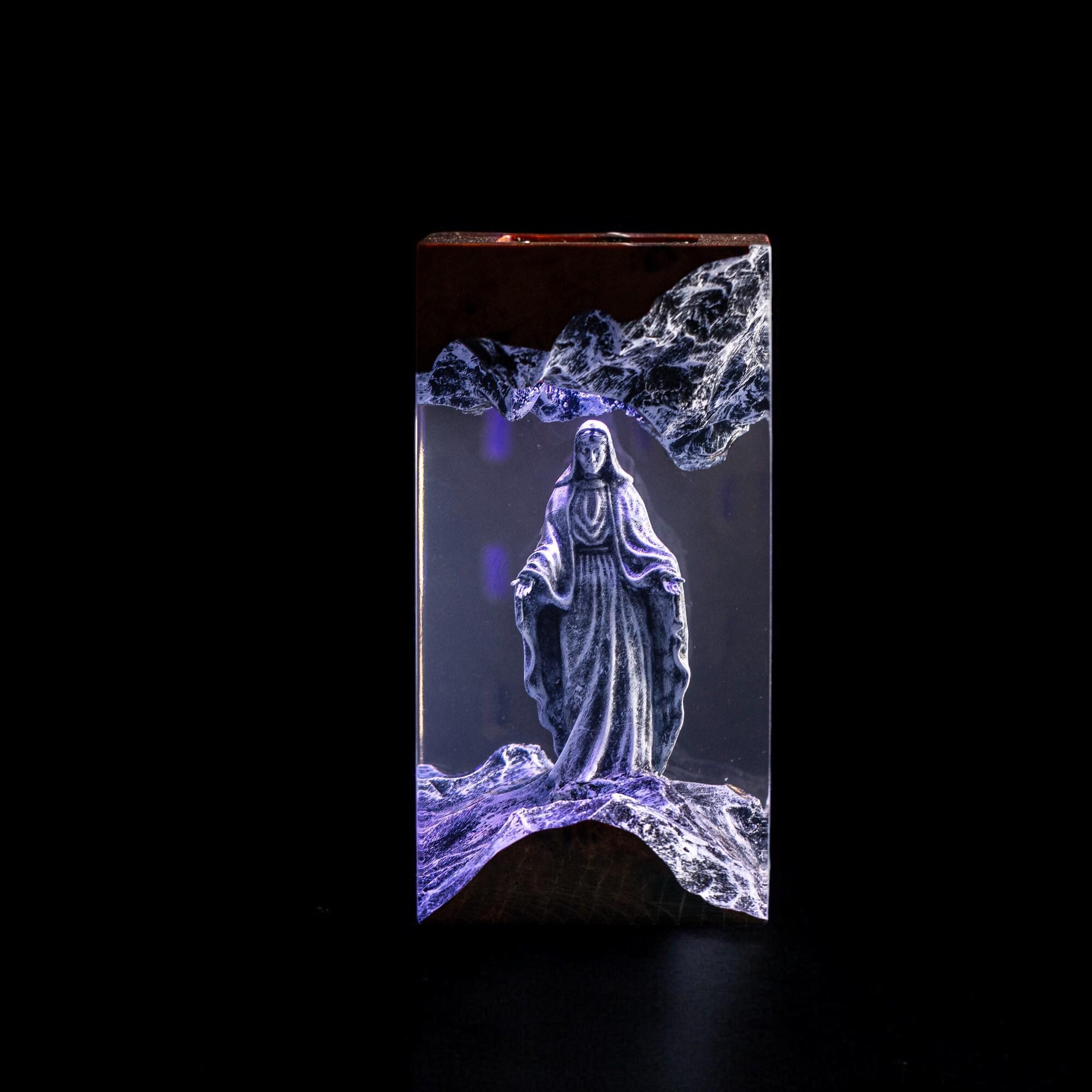 Virgin Mary Resin Lamp | Religious Night Light | Christian Home Decor ...