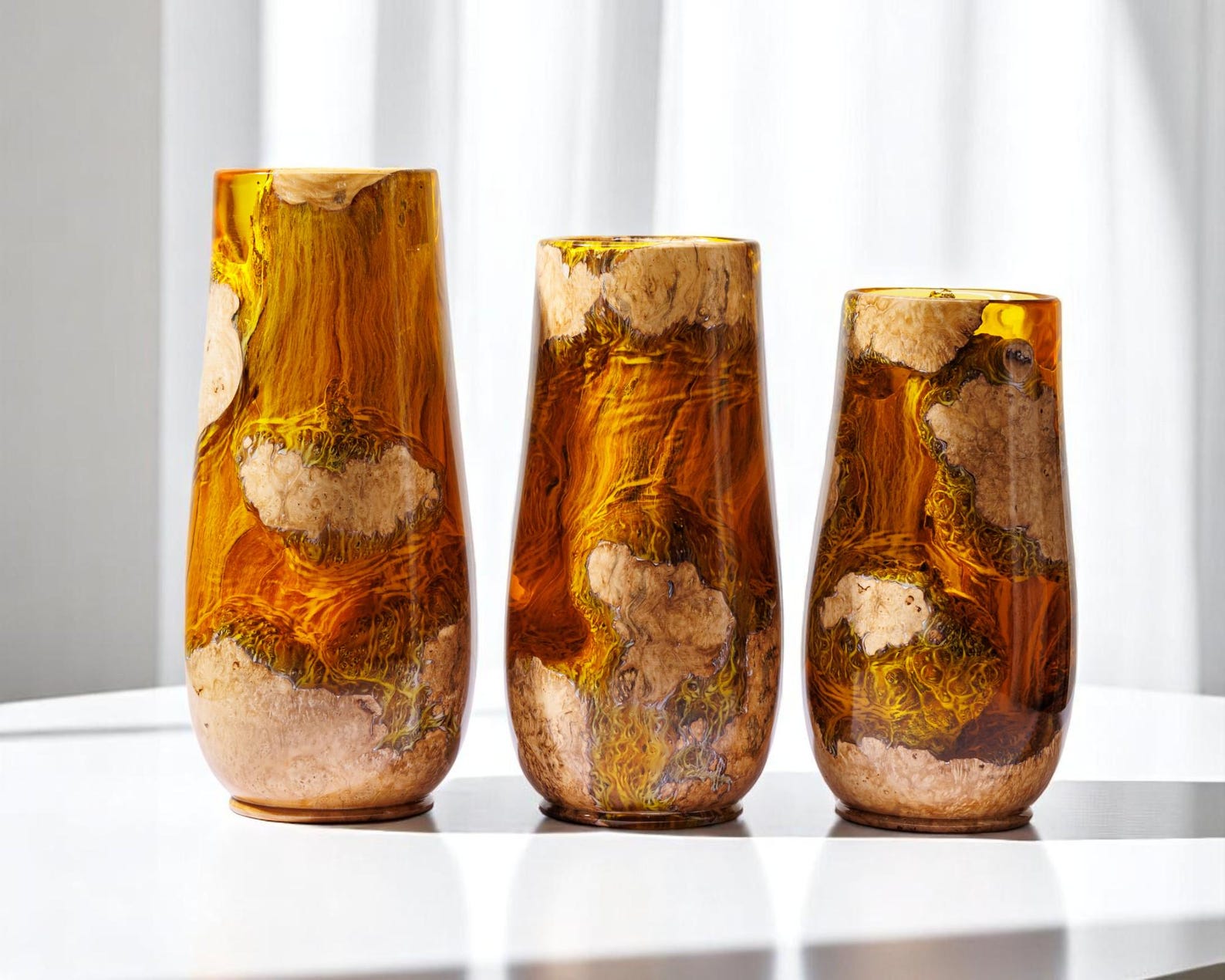 Wood and Resin Vase | Handmade Epoxy Flower Vase | Modern Rustic Home ...