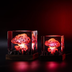 Lamp Bomb Epoxy Resin Wood, Custom Resin Lamp,red Resin Lamp,3d Print ...