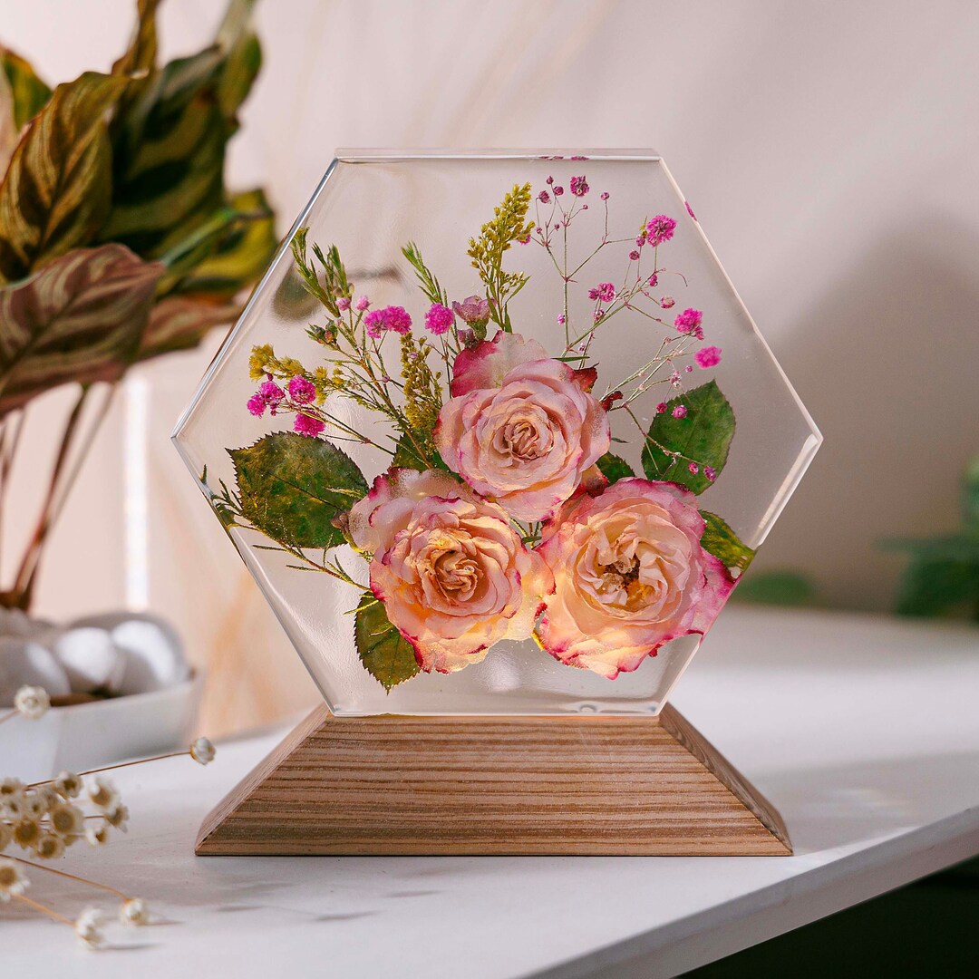 ROSE FLOWER Resin Lamp Custom Night Light for Home Decor Custom Table ...