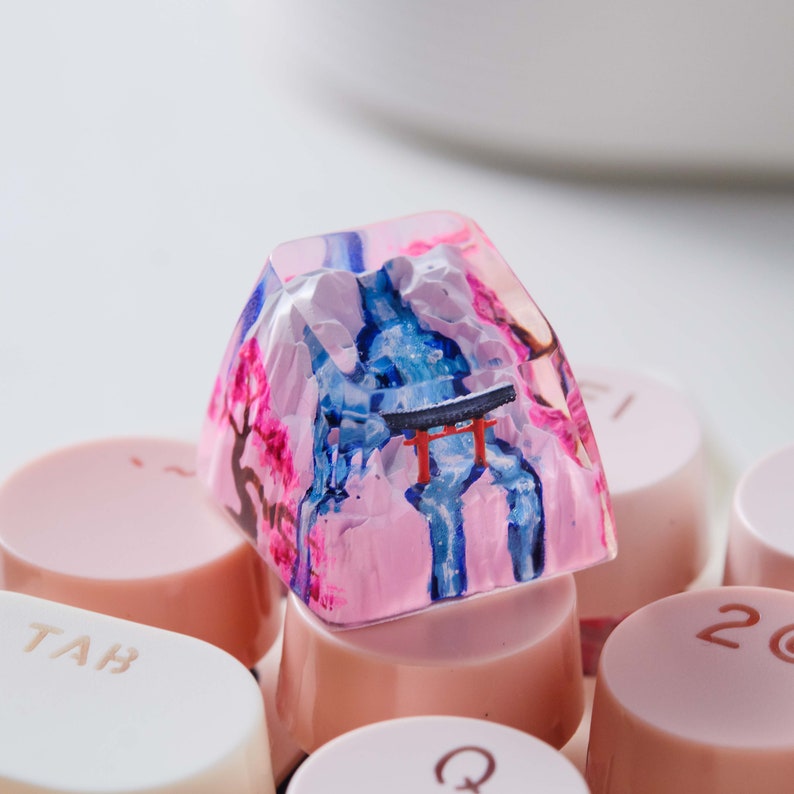 Keycap Cherry Blossom,keycap Torii Gate Natute Artisan,custom Handmade ...