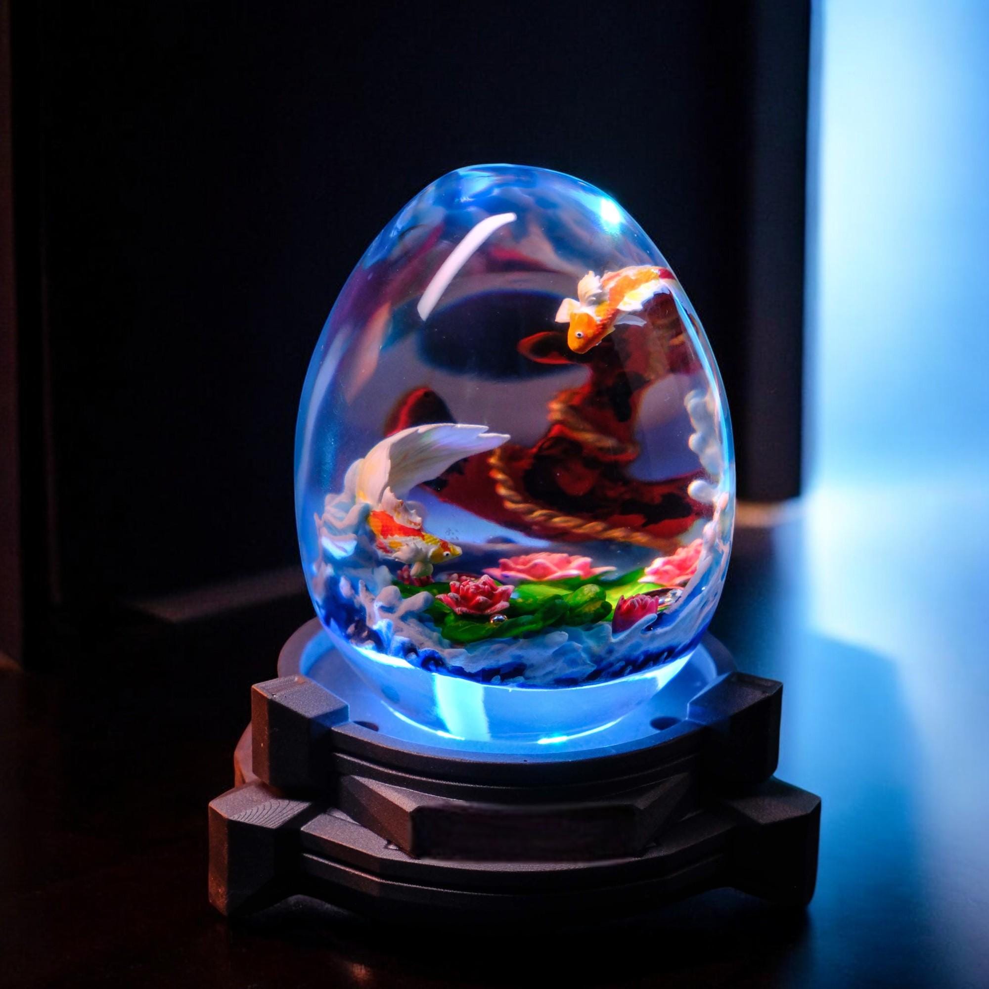Lamp Koi Fish Egg,lamp Custom Resin,night Light Epoxy,koi Fish Egg ...