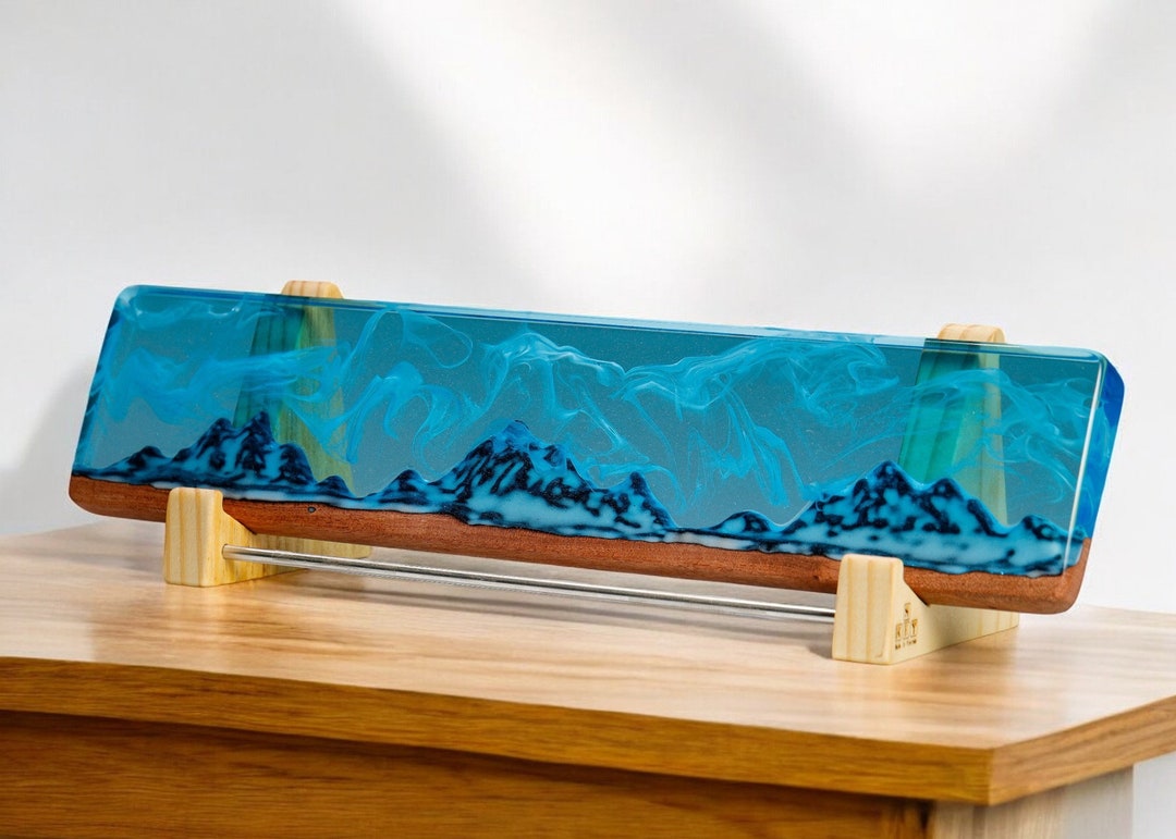 Wrist Rest Snow Mountain Resin,keyboard Wrist Rest,blue White Resin ...
