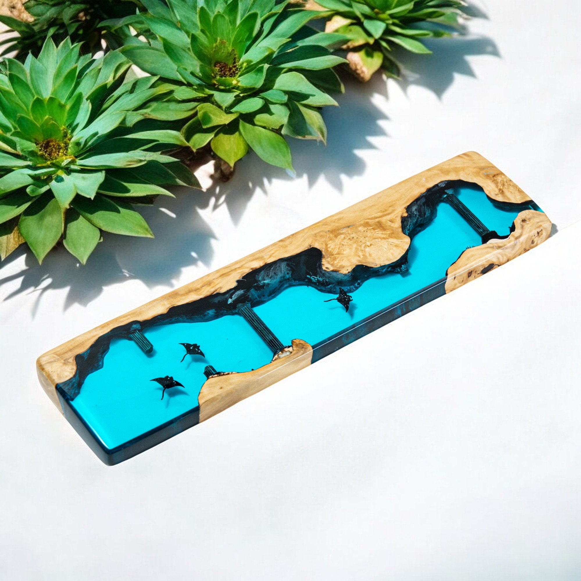 Wrist Rest Ray Resin,keyboard Wrist Rest,ocean Gifts,blue Resin Epoxy ...