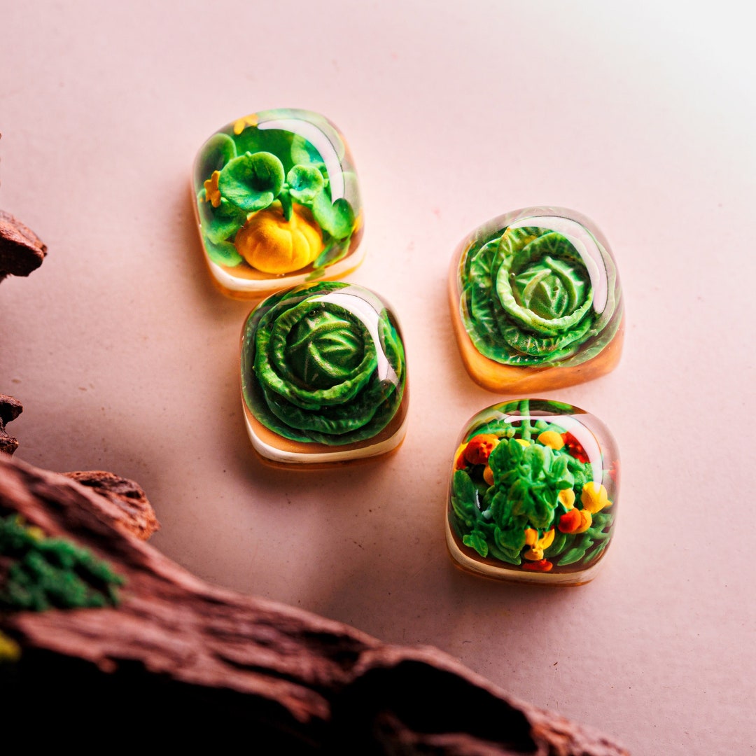 Keycap PLANTS Custom Artisan,resin Keycaps,vegetable Keycaps,green ...