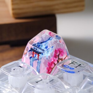 Keycap Cherry Blossom,keycap Torii Gate Natute Artisan,custom Handmade ...