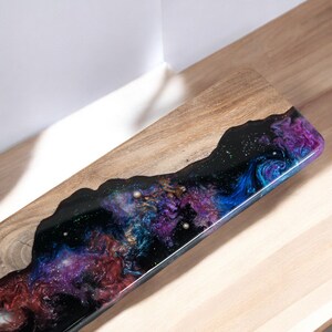 Wrist Rest Galaxy Resin, Keyboard Wrist Rest, Sea Moss, Purple Resin ...