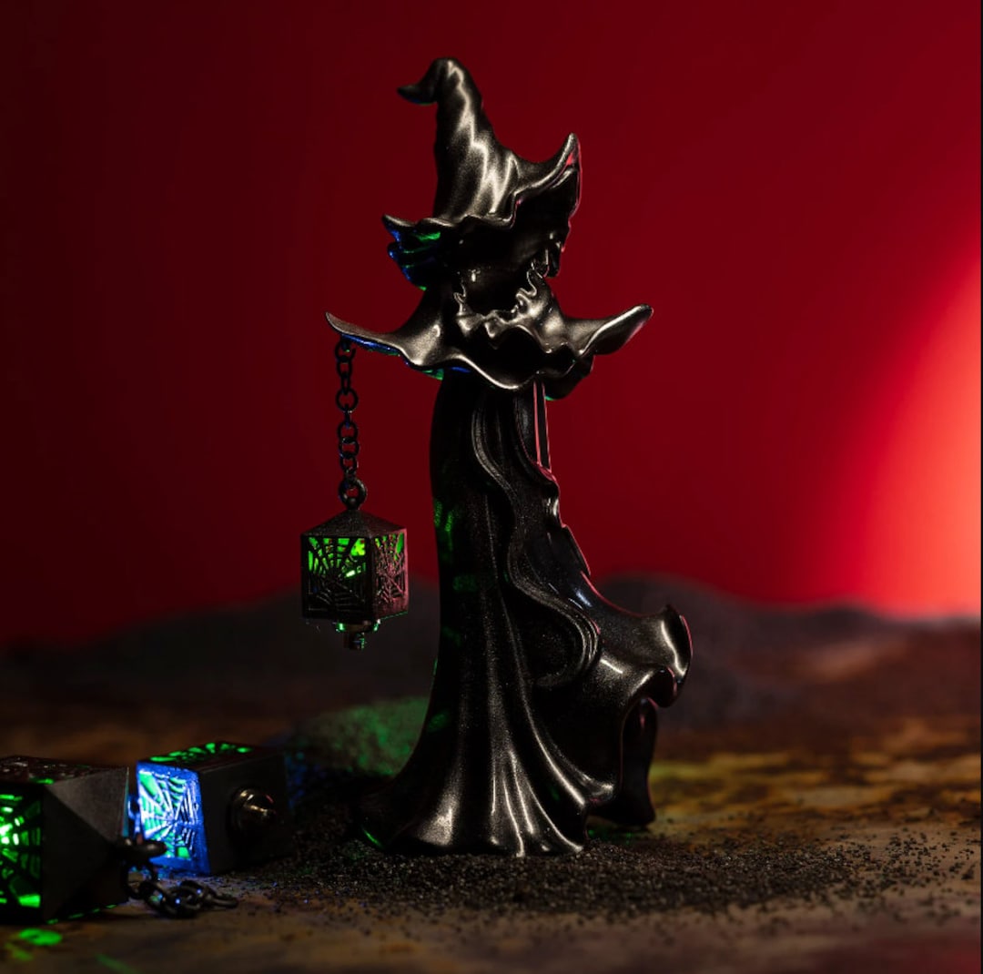Lamp Witch Resin Lamp,witch Decor Art Epoxy Resin Wood,custom Resin ...