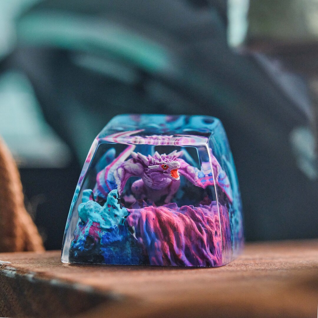 Keycap Artisan Dragon Esc,custom Handmade Keycaps,keycaps Anime,green ...