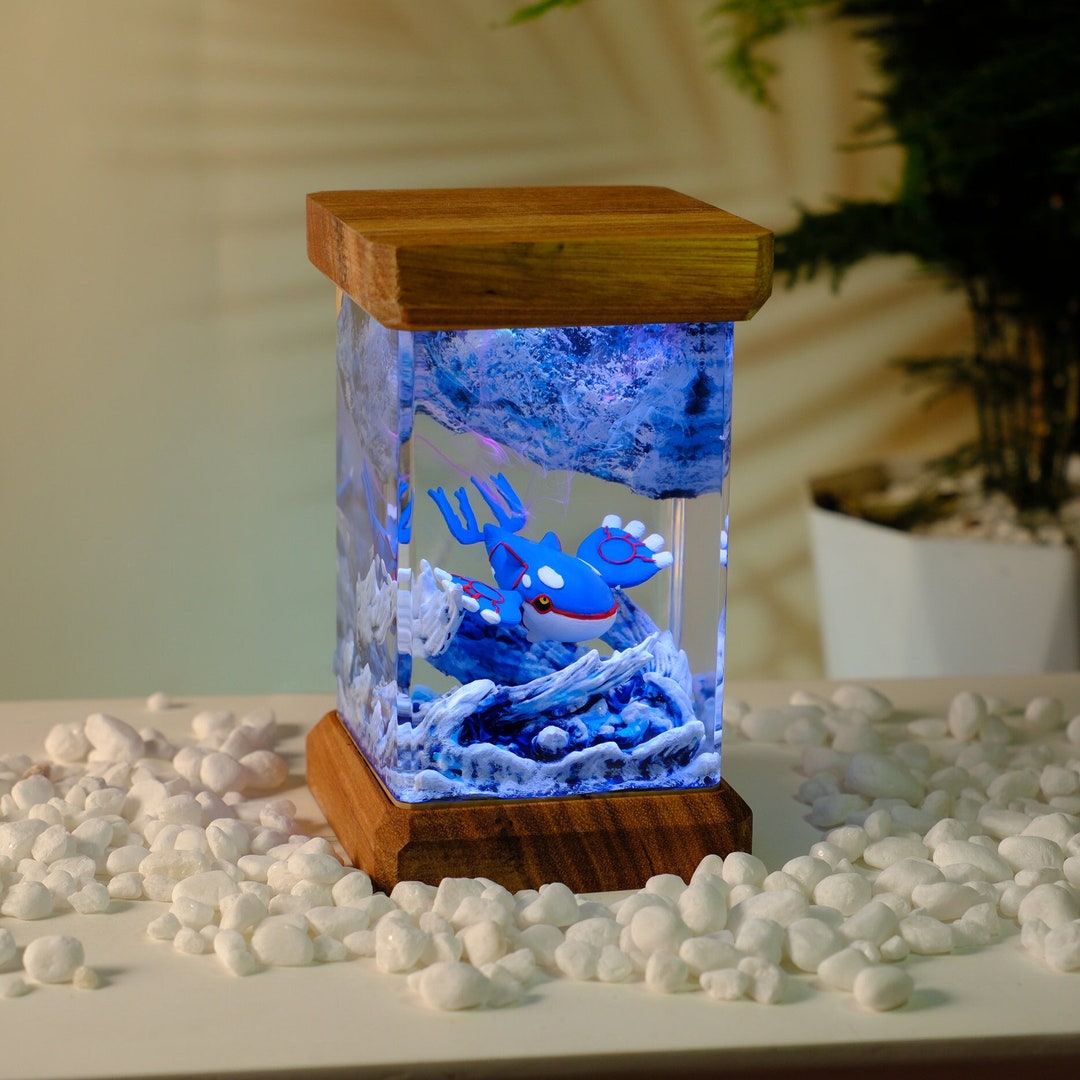 KYOGRE POKEMON Resin Lamp Custom Epoxy Lamp for Home Decor Resin Wood ...