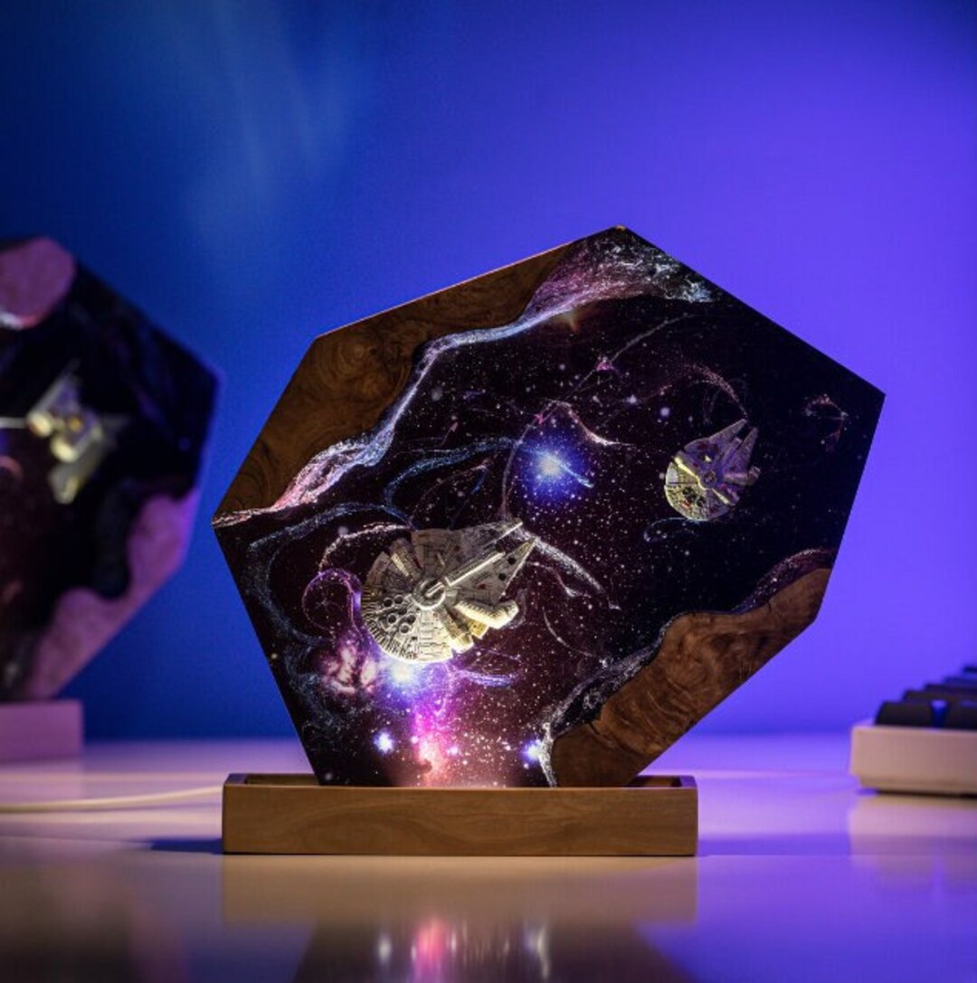 SPACESHIPS in GALAXY PLANET Resin Lamp Spacecraft Custom Night Light ...