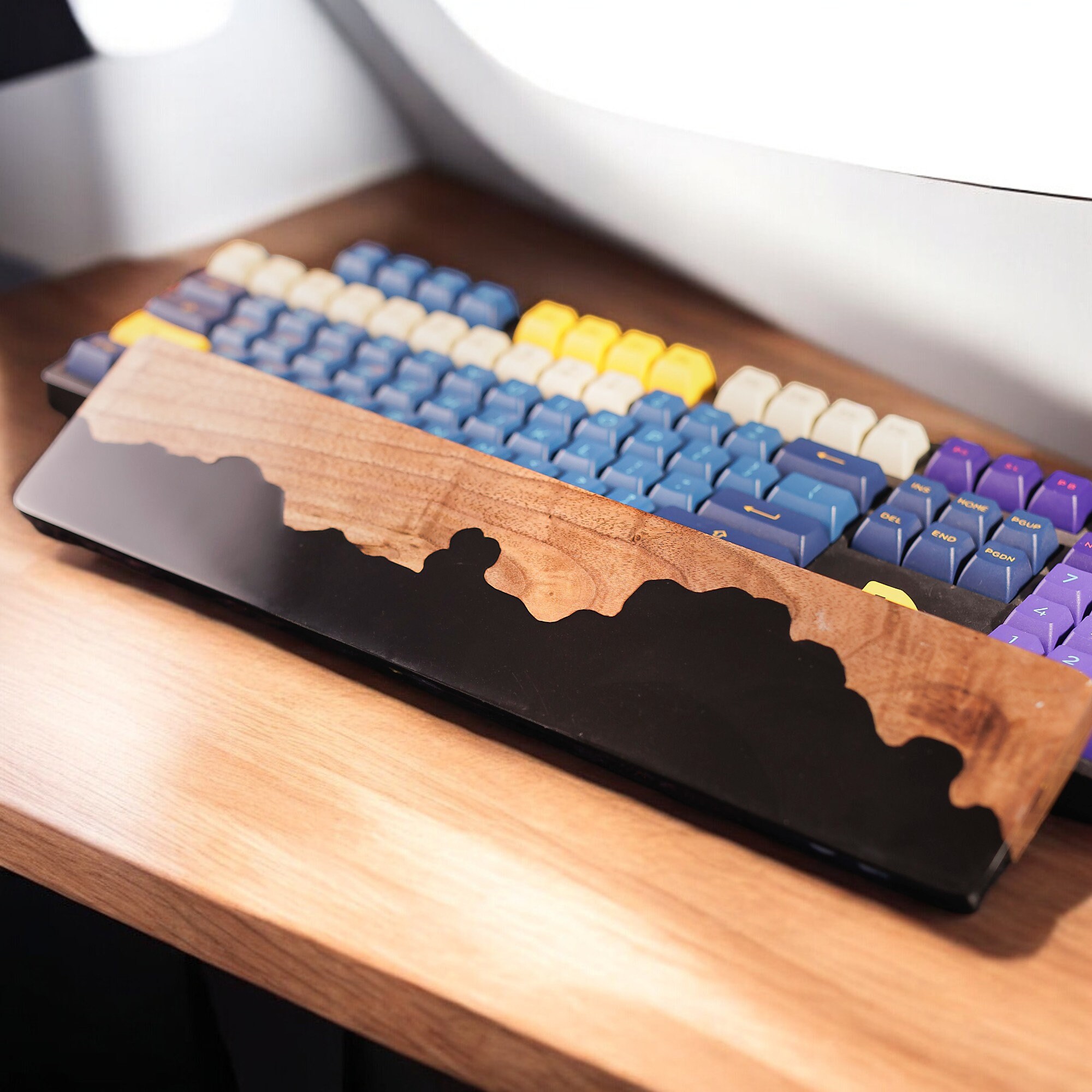 Wrist Rest Galaxy Resin, Keyboard Wrist Rest, Purple Resin Epoxy, Moon ...