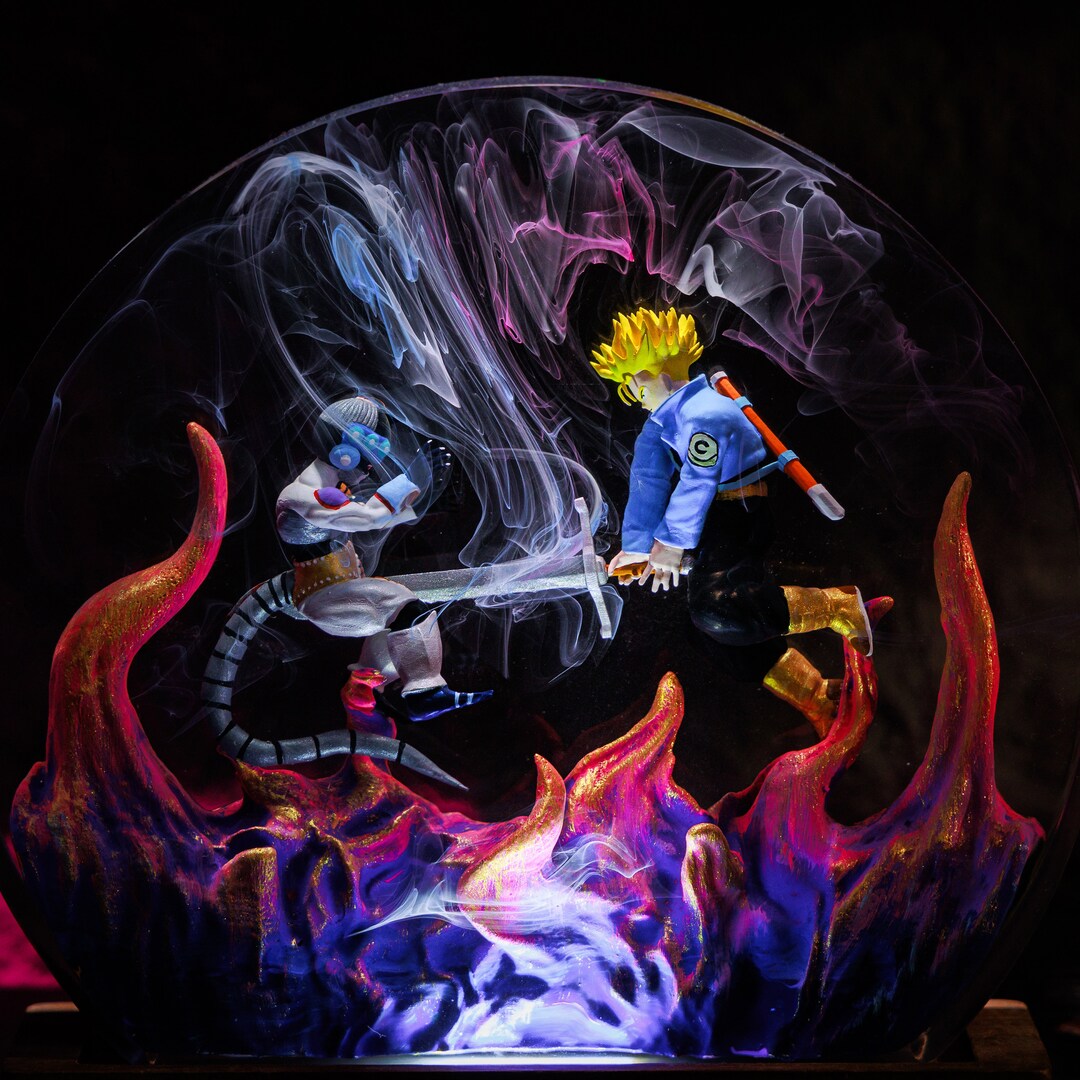 FIERCE BATTLE Resin Lamp, Custom Anime Epoxy Resin Lamp, Personalized ...