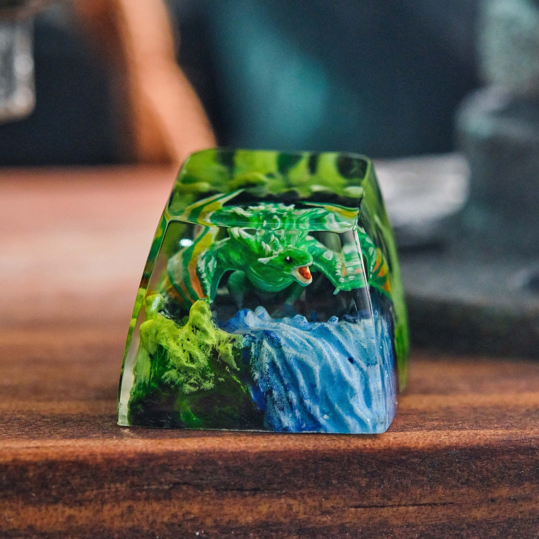 Keycap Artisan Dragon Esc,custom Handmade Keycaps,green Keycaps ...