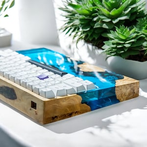 Case Keyboard Octopus - Coral Resin, Wood Keyboard Case, Custom ...