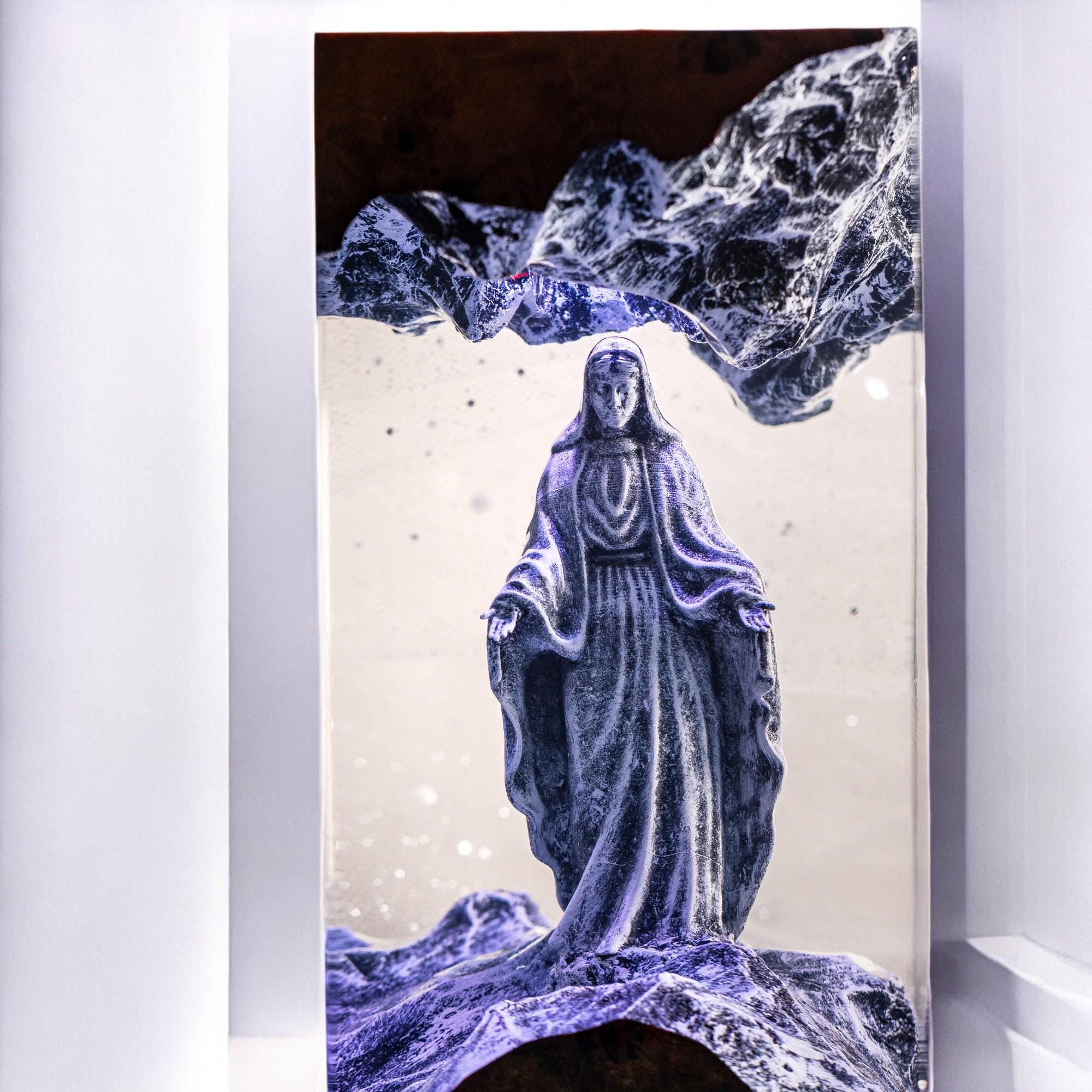 Virgin Mary Resin Lamp | Religious Night Light | Christian Home Decor ...