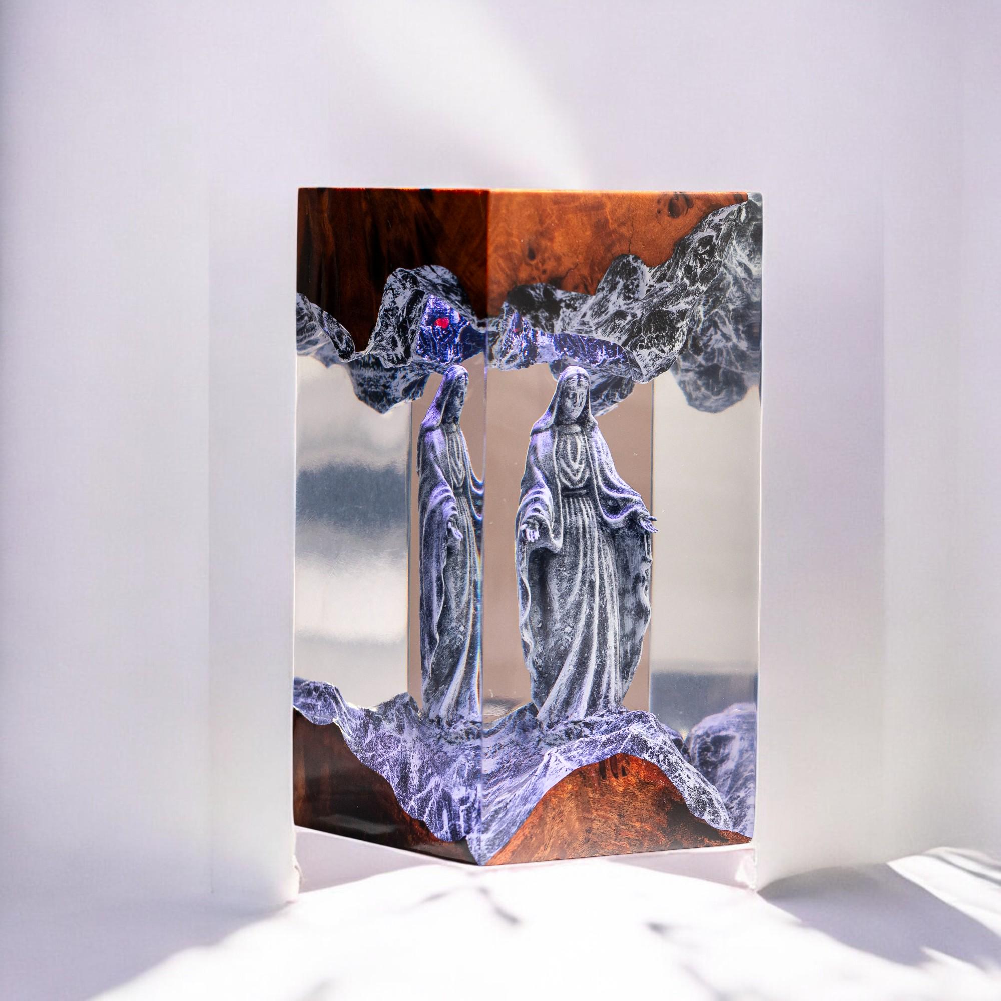 Virgin Mary Resin Lamp | Religious Night Light | Christian Home Decor ...