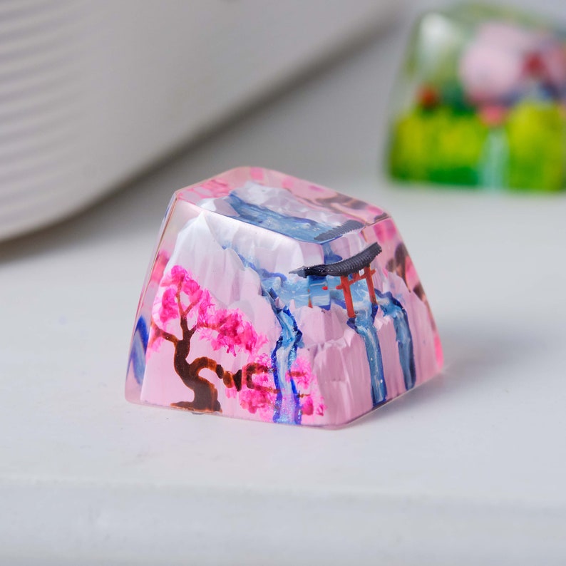Keycap Cherry Blossom,keycap Torii Gate Natute Artisan,custom Handmade ...