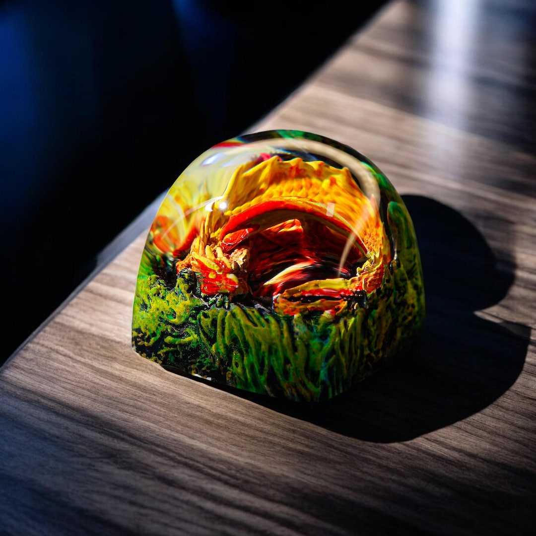 Keycap Artisan Dragon Esc,custom Handmade Keycaps,orange Keycap ...