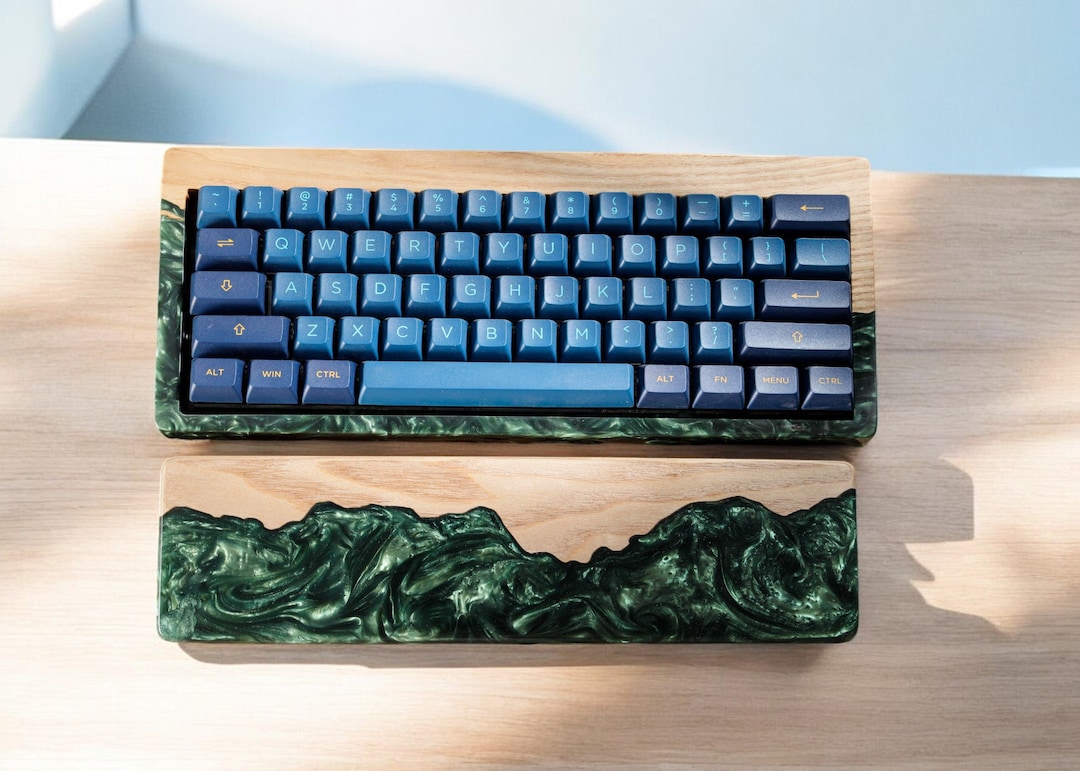 Wrist Rest Resin, Keyboard Wrist Rest,reen Resin Epoxy, Wooden Wrist ...