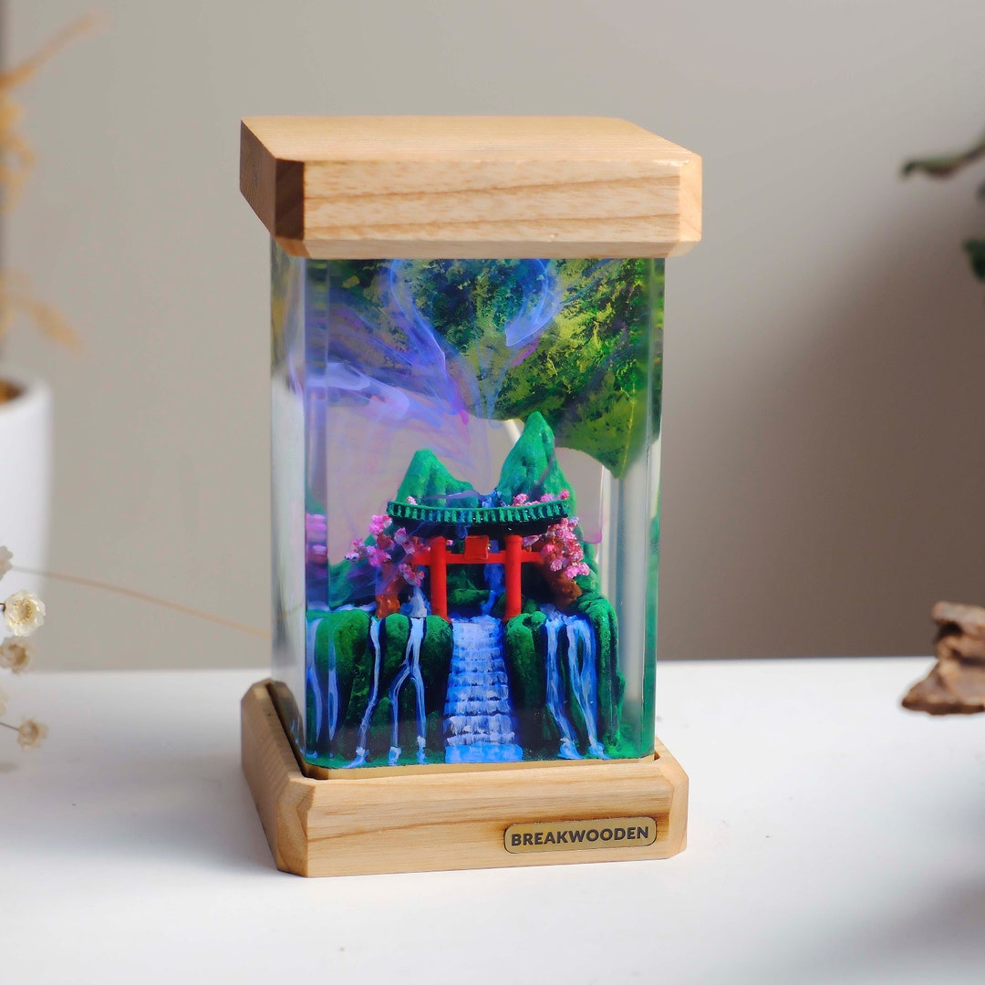 Torri Gate Resin Lamp, Custom Japanese Epoxy Lamp, Custom Night Light ...