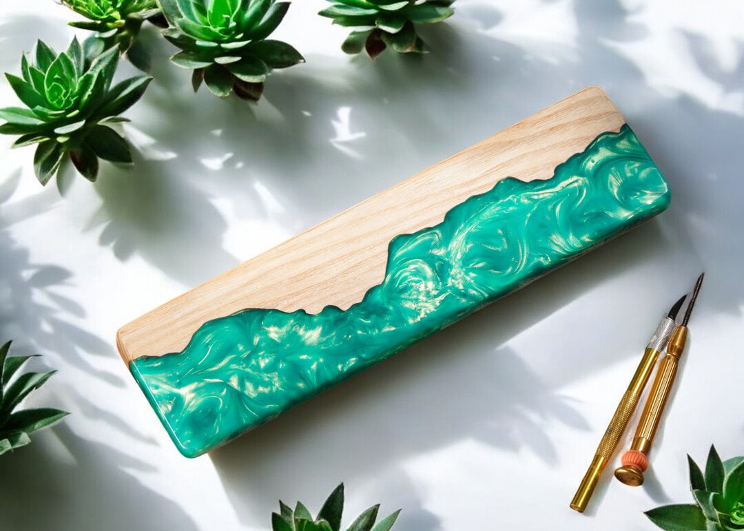 Wrist Rest Resin, Keyboard Wrist Rest,reen Resin Epoxy, Wooden Wrist ...