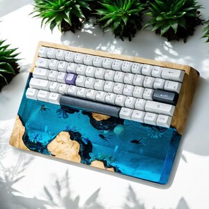 Case Keyboard Octopus - Coral Resin, Wood Keyboard Case, Custom ...