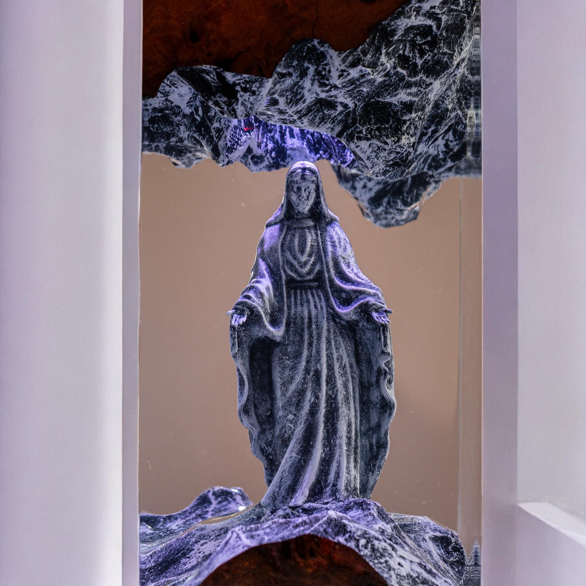 Virgin Mary Resin Lamp | Religious Night Light | Christian Home Decor ...