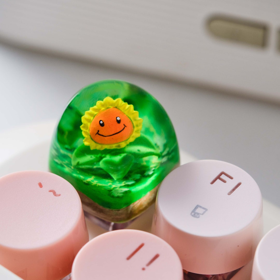 Keycap PLANTS Custom Artisan ,handmade Gift,yellow Keycap, Personalized ...