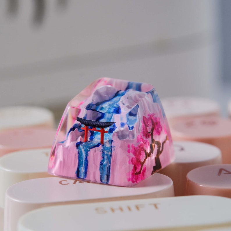 Keycap Cherry Blossom,keycap Torii Gate Natute Artisan,custom Handmade ...