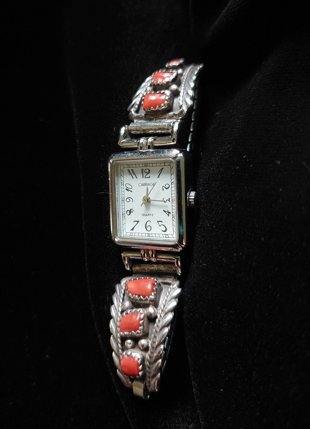 Navajo Coral Watch Band by Richard Begay - Etsy