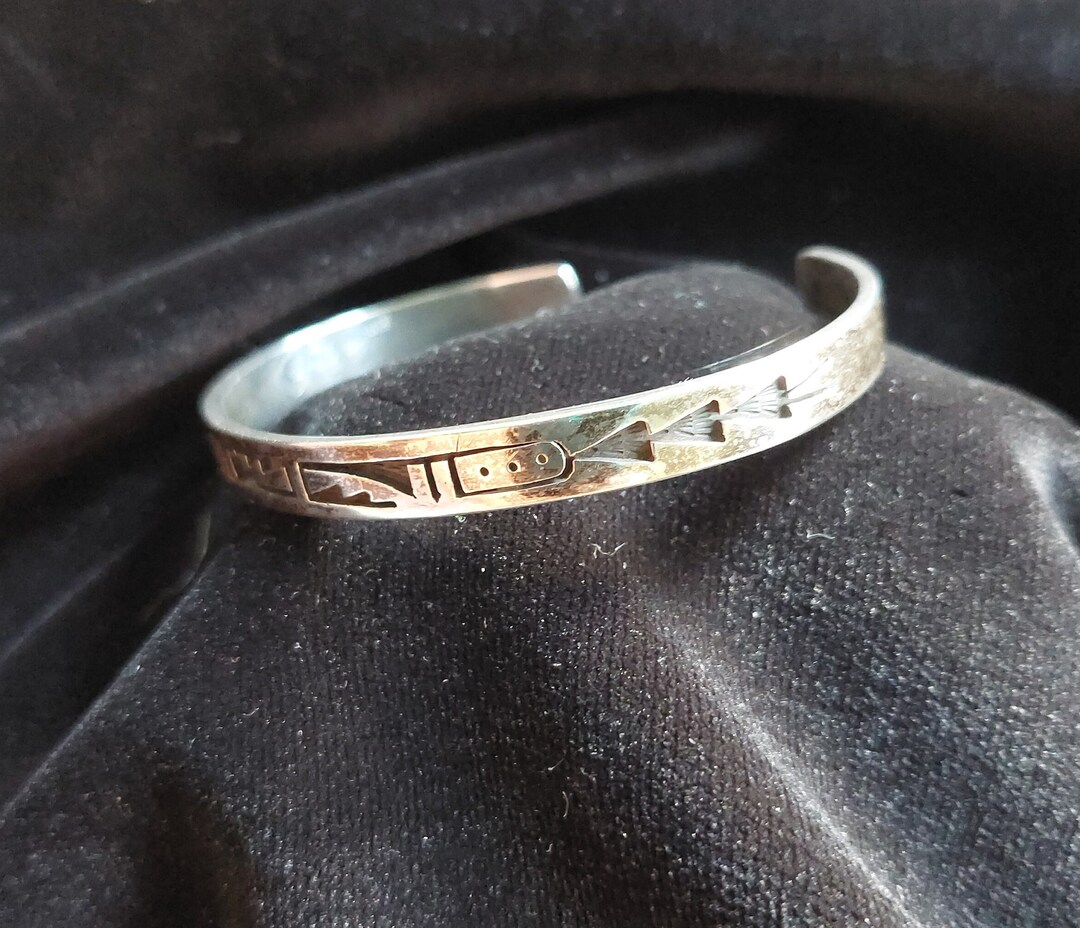 Hopi Overlay Cuff Bracelet by Wilson Mowa - Etsy
