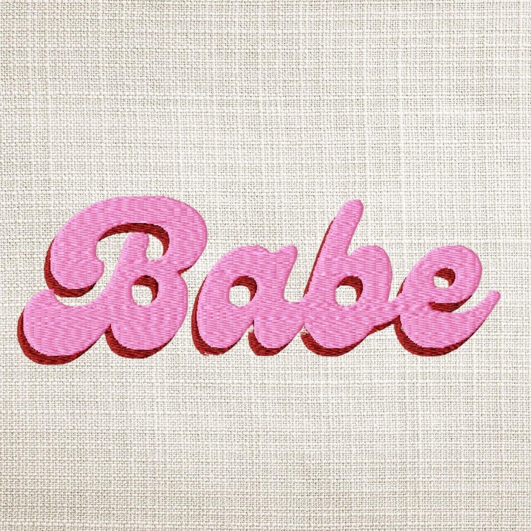Babe Embroidery File. Retro Lettering Machine Embroidery File, Babe ...