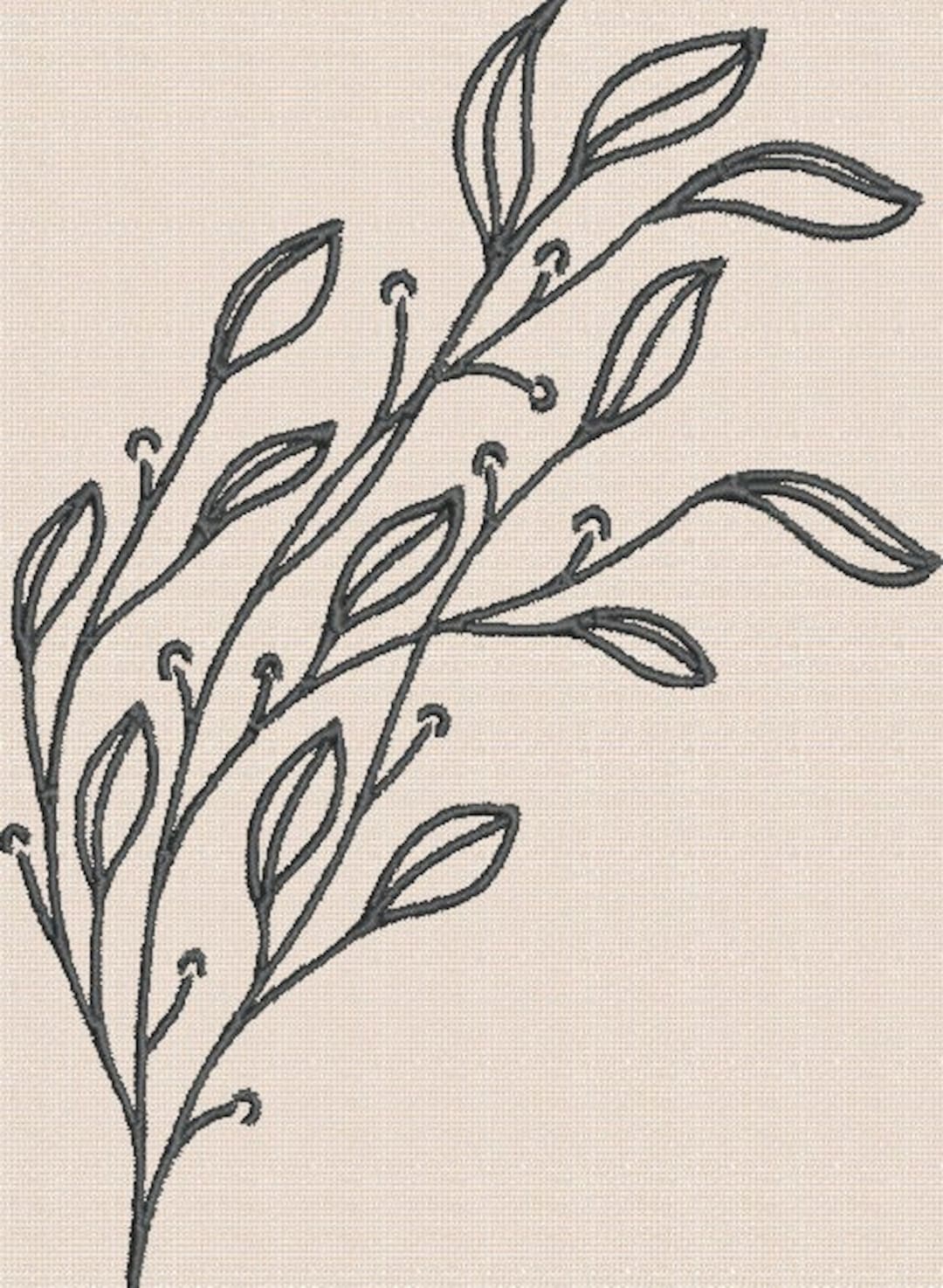 Branch Embroidery Design File- Tree Branch Embroidery File- Minimalist ...