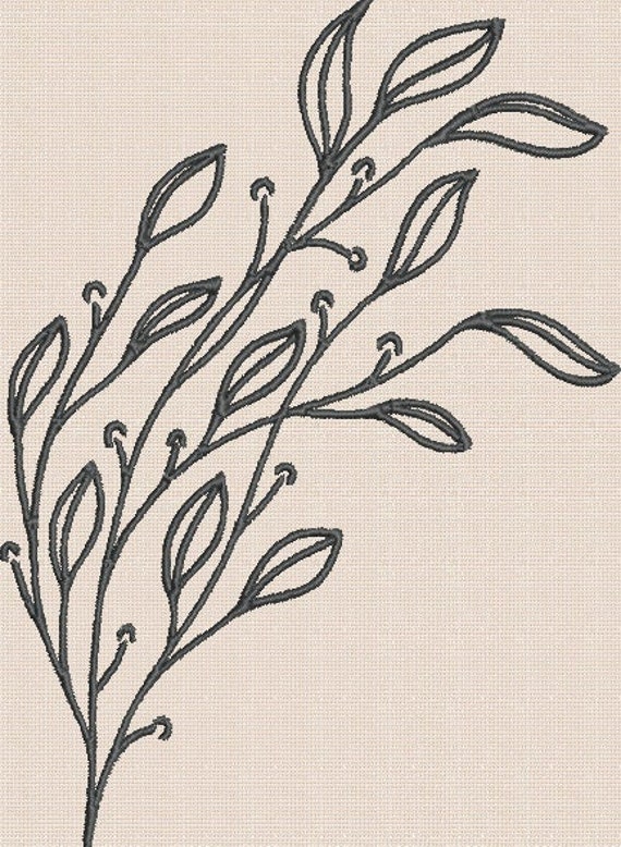 Branch Embroidery Design File Tree Branch Embroidery File | Etsy