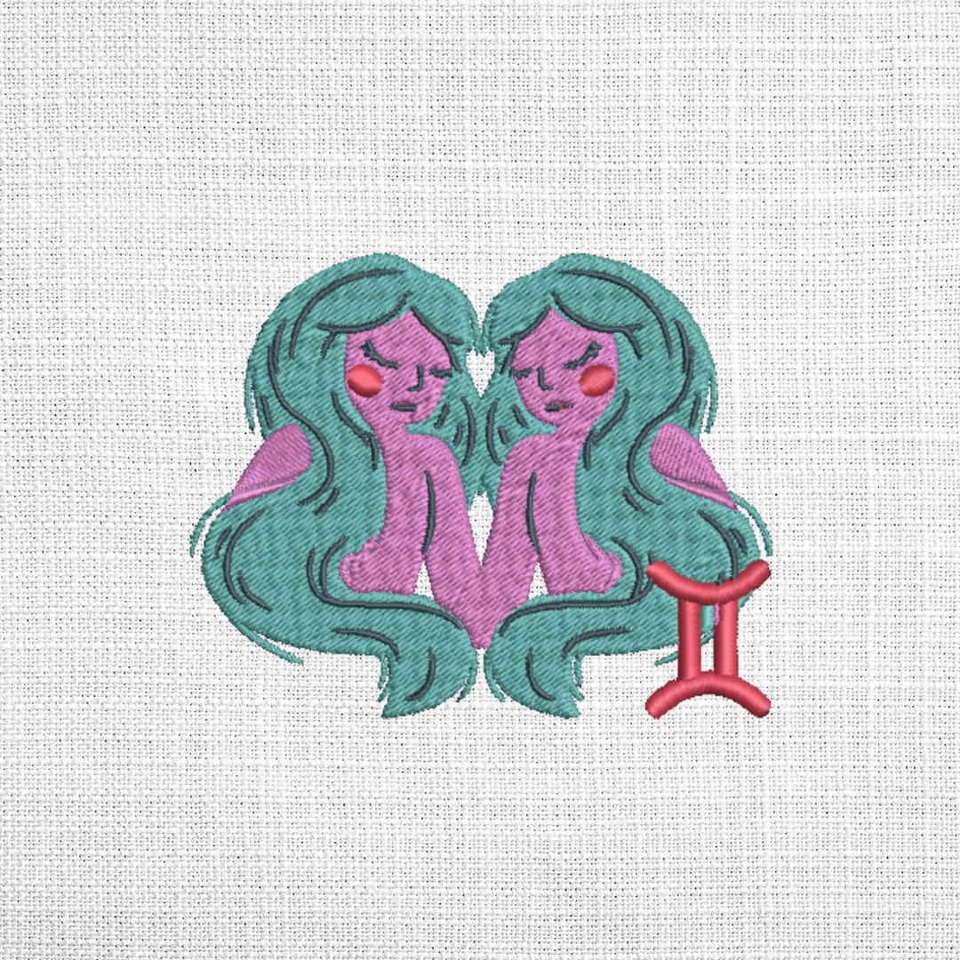 Gemini Embroidery File | Horoscope Machine Embroidery File| Zodiac ...