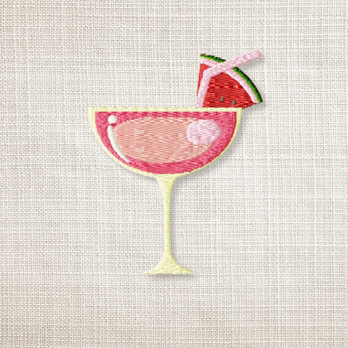 Pink Daiquiri Embroidery Design File Cocktail Machine | Etsy