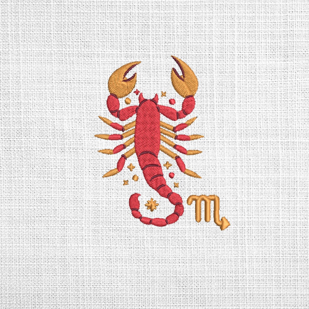 Scorpio Embroidery File | Horoscope Machine Embroidery File| Zodiac ...