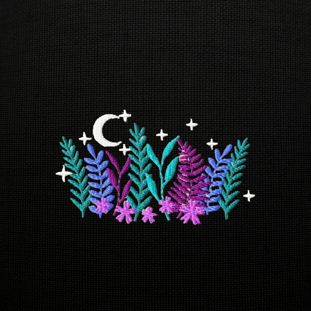 Ferns and Moon Embroidery Design File- Ferns Machine Embroidery File ...