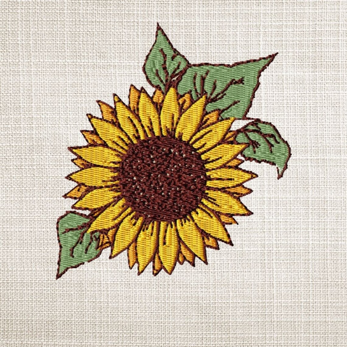 Sun Flower Embroidery Design File Sunflower Machine - Etsy