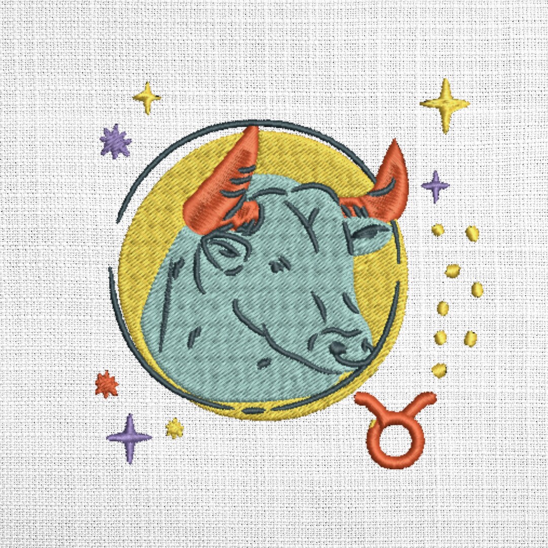 Taurus Embroidery File | Horoscope Machine Embroidery File| Zodiac ...
