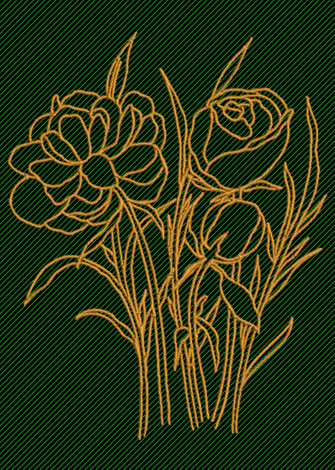 Flower Bouquet Embroidery Design File Wild Flowers Embroidery - Etsy