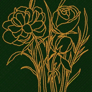 Flower Bouquet Embroidery Design File- Wild Flowers Embroidery File ...