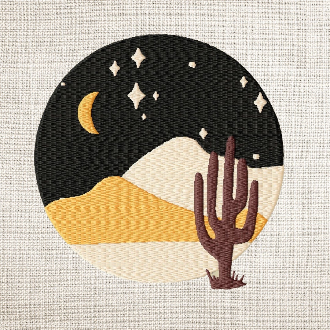 Desert Design File- Cactus Embroidery File- Patch Embroidery File ...