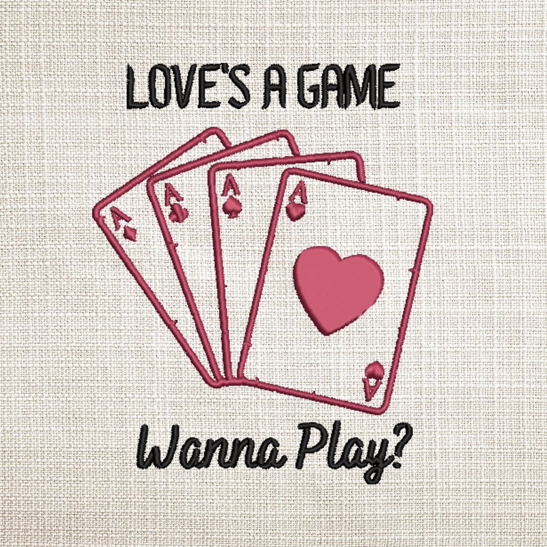 Playing Cards Machine Embroidery Design File- Game Cards Embroidery ...